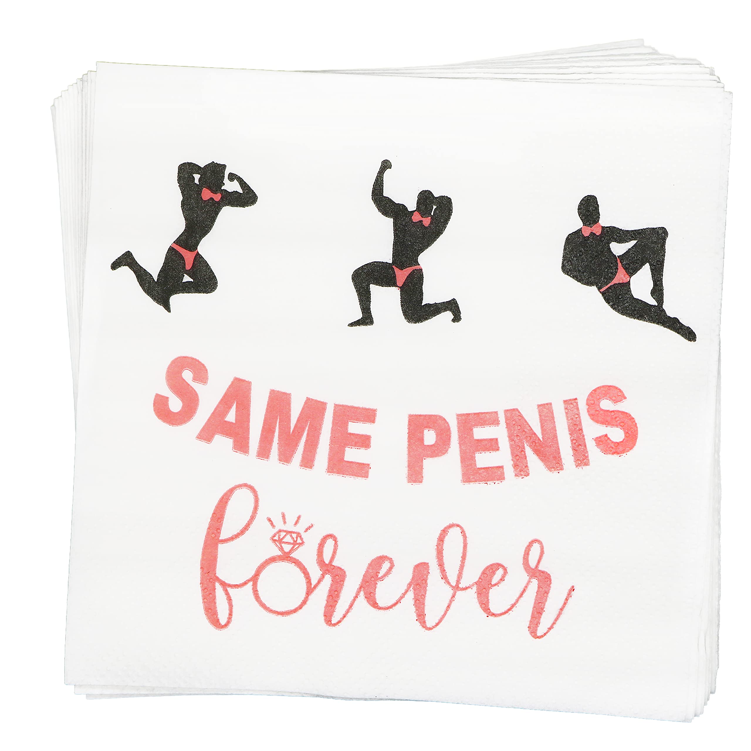 Bachelorette Party Napkins Naughty, Bachelorette Party Decorations Favors, Male Dancer Bachelorette Napkins, Bridal Shower Supplies, Hen Party Sign, Bachelorette Party Decorations (5 x 5 In, 50-Pack)