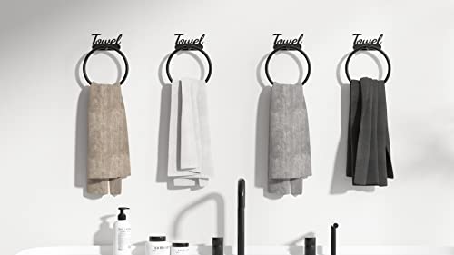 Bathroom Towel Ring Black Towel Ring, Hand Towel Holder for Bathroom Wall, Bathroom Tower Holder, Stainless Steel to Prevent Corrosion or Rusting