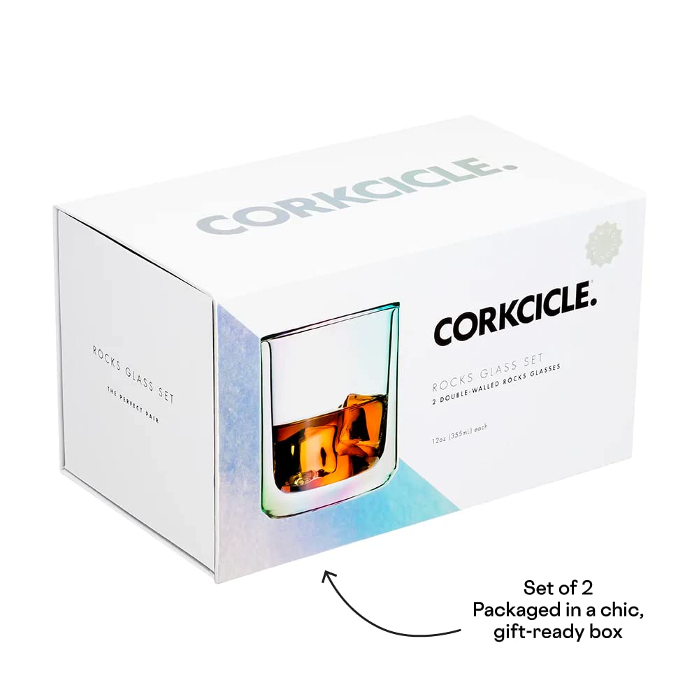 Corkcicle. Prism Rocks Glass, 2 CT