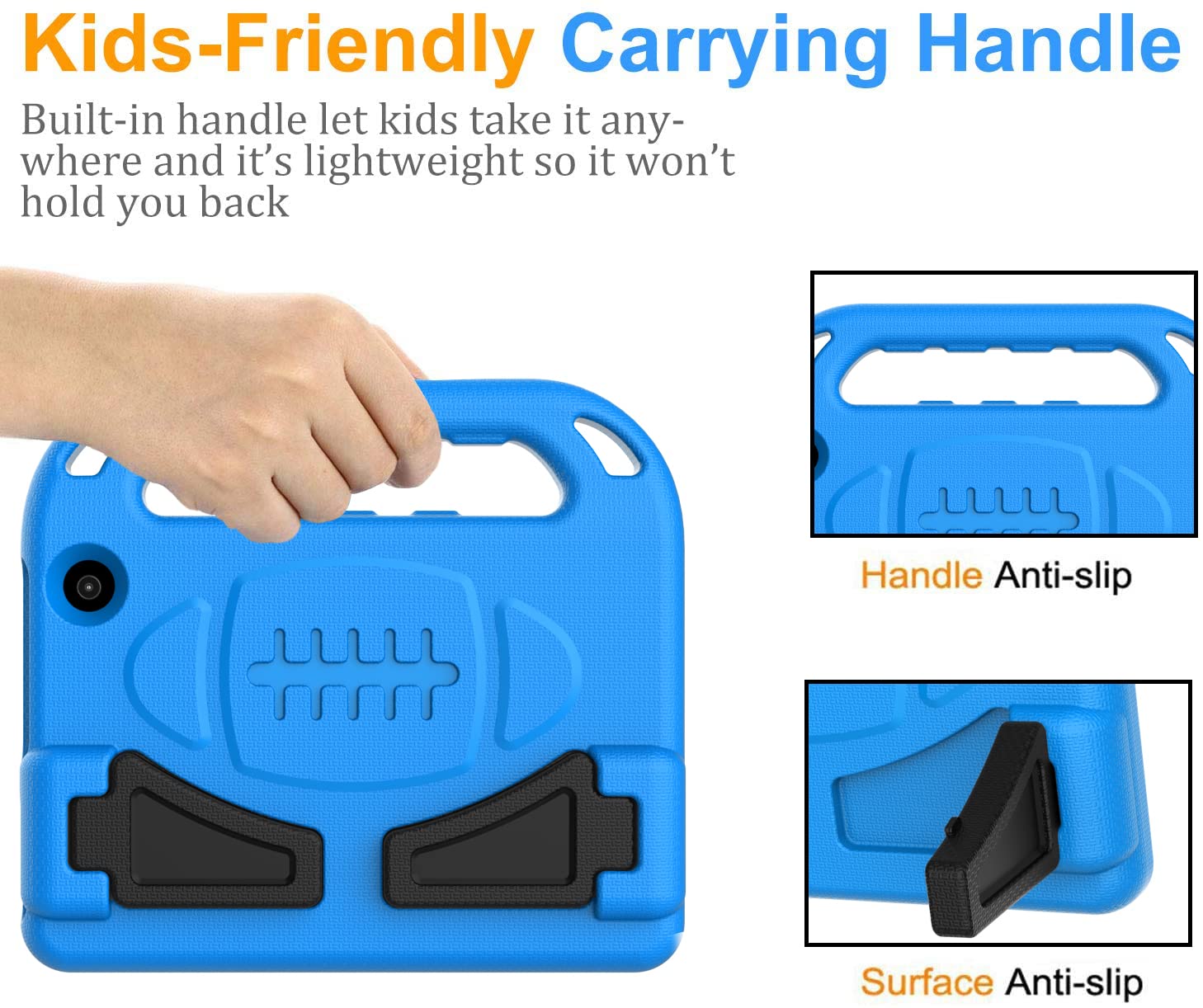 BMOUO Kids Case for All New Fire 7 Tablet (12th Generation,2022 Release), Fire 7 Tablet Case, Fire 7 2022 Case, Shockproof Handle Stand Kids Case for Amazon Fire 7 Tablet 2022 Latest Model 7", Blue