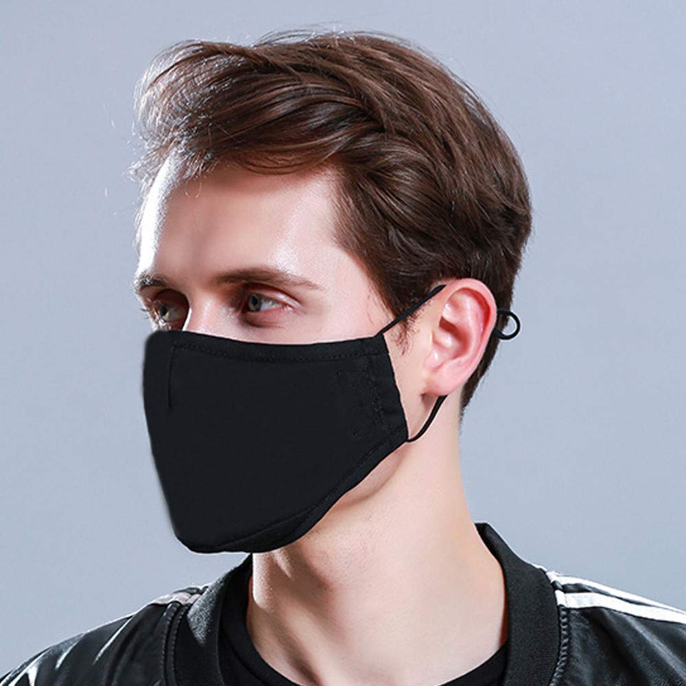 Suxgumoe Dust Mask, 2PCS Washable Reusable Cotton Anti Pollution PM2.5 Mask Face Mouth Mask with 2pcs Activated Carbon Filter