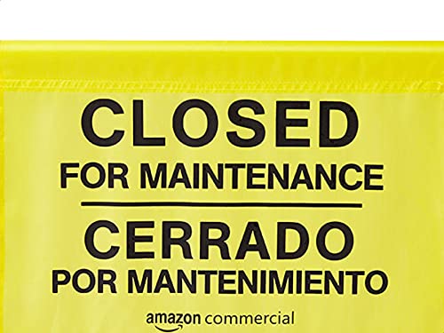 AmazonCommercial Site Safety Hanging Sign - Closed For Maintenance, Bilingual - 2-pack