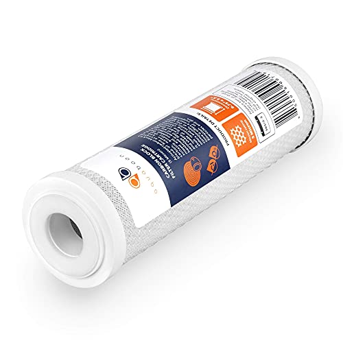 Aquaboon 10" x 2.5" Replacement Water Filter Set of 1 Carbon and 1 Sediment, 5 Micron 10 inch Cartridges, Compatible with DWC30001, WFPFC8002, FXWTC, WHEF-WHWC, WHKF-WHWC, Pentek DGD, RFC