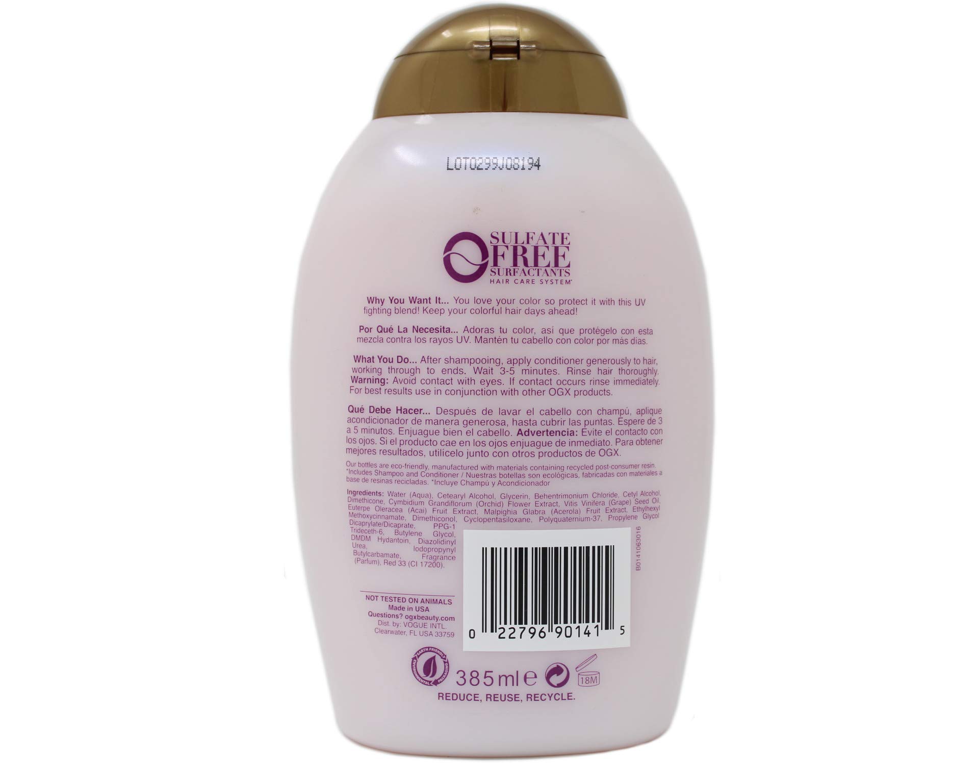 OGX Fade-Defying Orchid Oil Conditioner with UVA/UVB Sun Filters, 13 Ounces