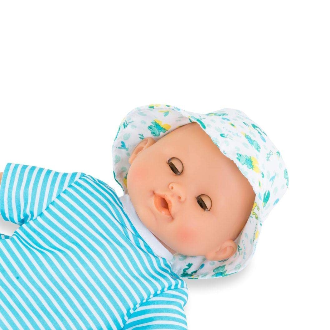 Corolle Bebe Bath Marin Baby Doll - 12" Soft-Body with Rubber Frog Toy, Safe for Water Play in Bathtub or Pool, Vanilla-Scented - for Kids sges 18 Months and up