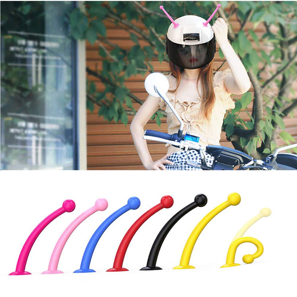 Abaodam 1 Pair Helmet Silicone Suction Cup Tentacles Antenna Sucker Tentacles Accessories (Pair of Black Tentacles) Bike Part and Accessories