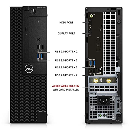 Dell OptiPlex 3050 Desktop Computers PC, 32GB Ram DDR4 New 512GB M.2 NVMe SSD, Intel AX200 Built-in WiFi 6,Bluetooth 5.2, i5-6500 3.2GHz, Refurbished Desktop,HDMI,Windows 10 Pro (Renewed)