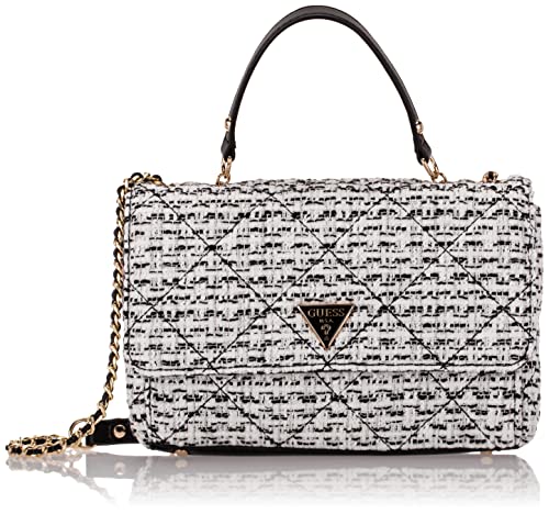 GUESS Cessily Convertible Crossbody Flap Black/White One Size