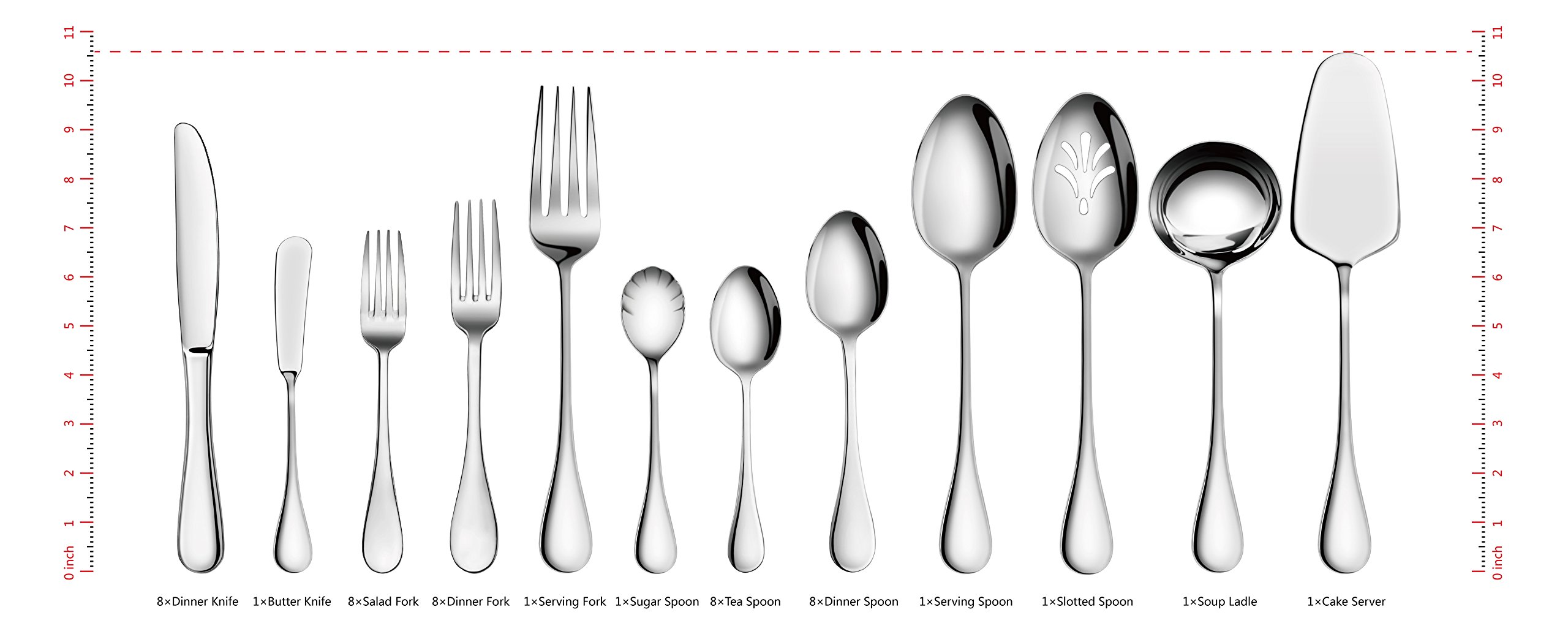 Artaste 18/10 Stainless Steel Elegant Serving & Hostess Flatware Sets (47-Piece 18/10 Silver Finish)