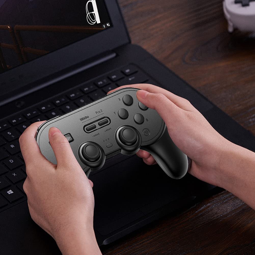 8Bitdo Pro 2 Bluetooth Controller - for Switch PC Windows Android MacOS Steam Raspberry Pi (Red)