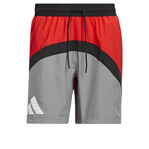 adidas Men's Galaxy Shorts, Vivid Red/Grey, X-Large