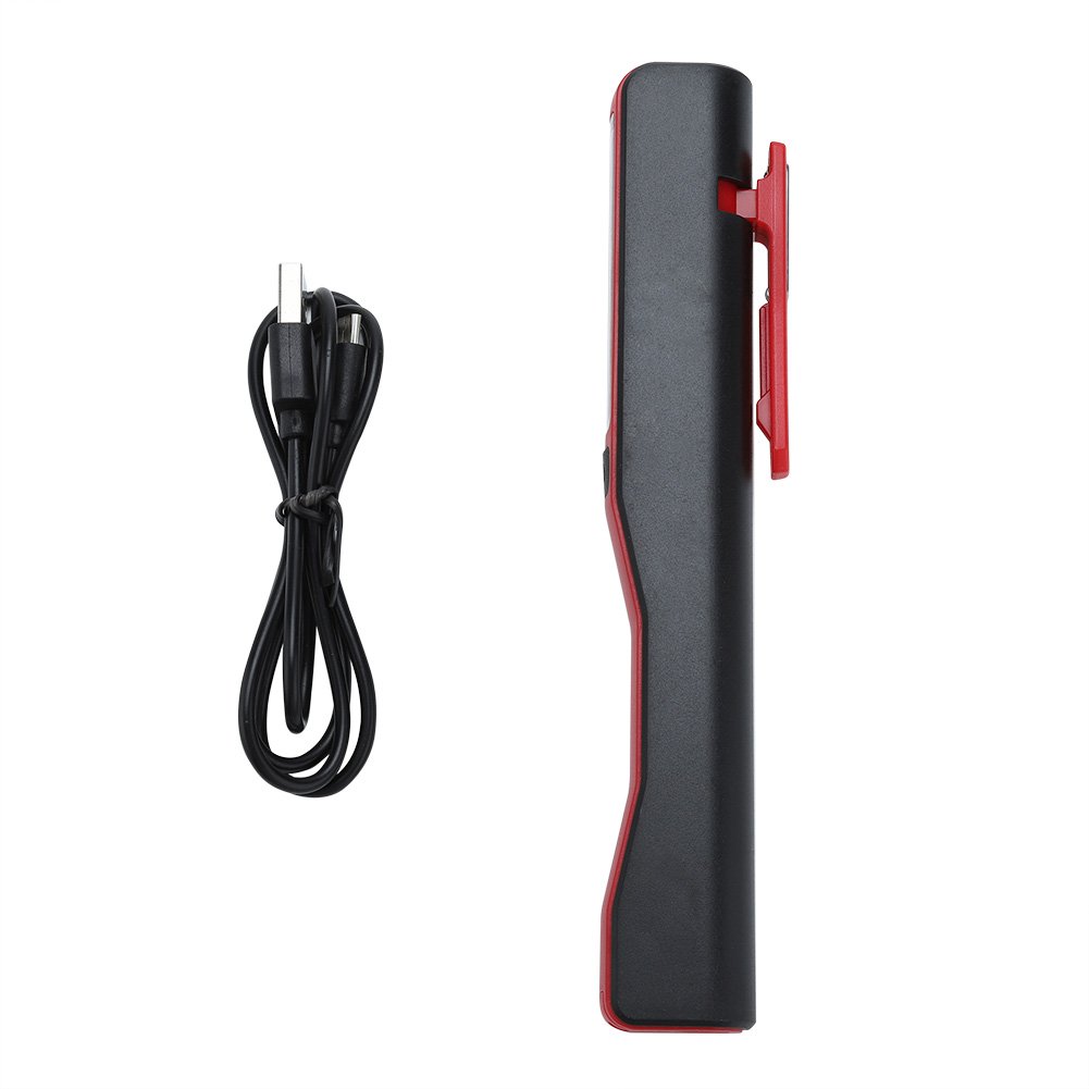 mumisuto LED Tactical Small Flashlight, Adjustable Brightness, Pen Flashlight Rechargeable LED Flashlight Pocket Light Work Light with Magnetic Rotating Clip for Hiking, Everyday Use(Red)