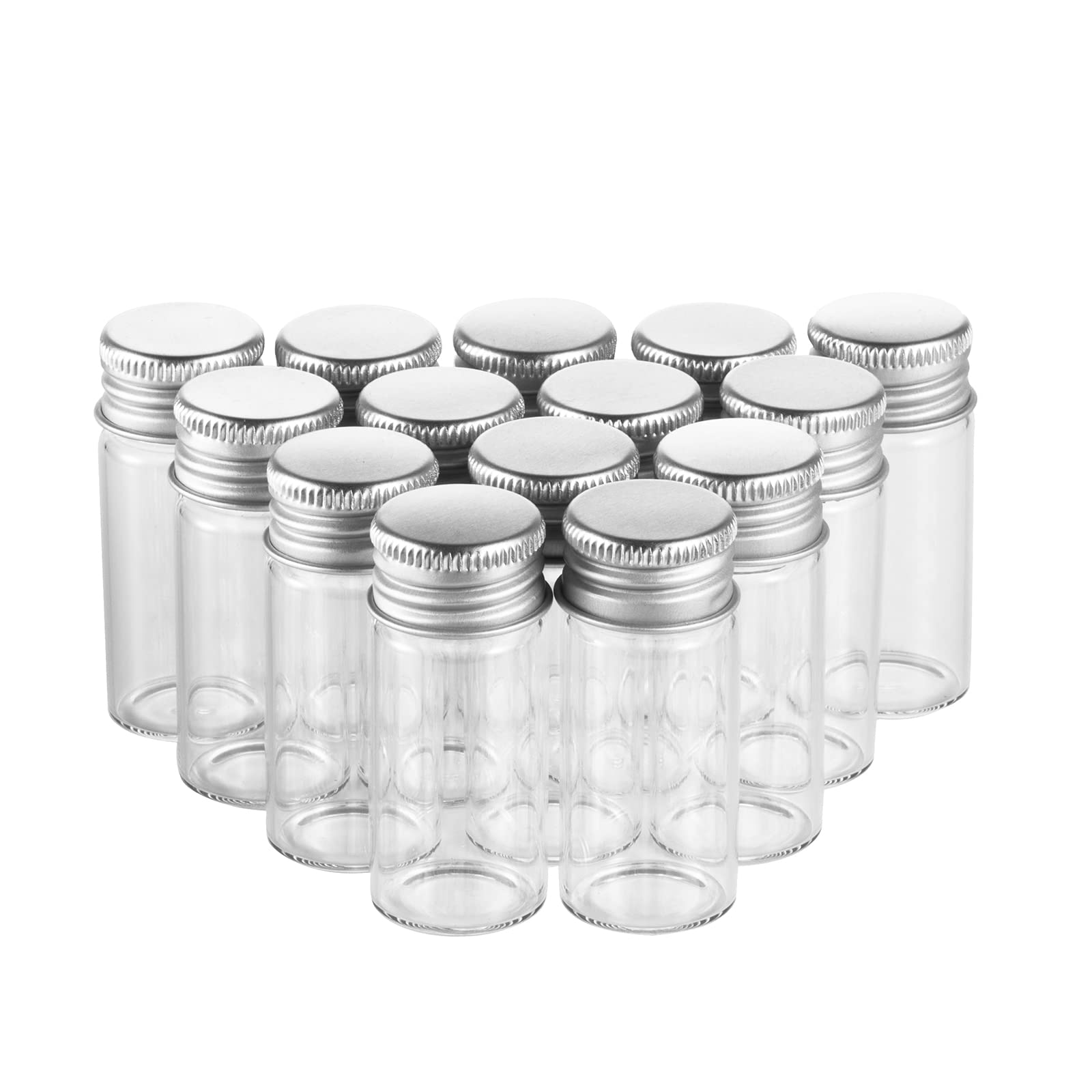 CCTVMTST 100PCS 10ml Glass Vials with Screw Caps and Plastic Stoppers, Small Clear Liquid Sample Vial, Included pipette and Labels