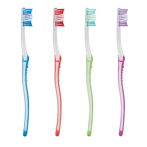 SmileGoods A385 Toothbrush, 38 Tuft, Soft Bristle, 72 Individually Packaged Premium Toothbrushes, Assorted Colors Bulk Pack of 72