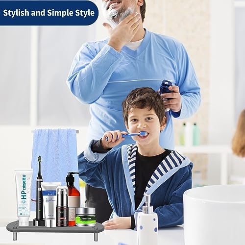 Bathroom Trays, Instant Dry Kitchen Sink Organizer Sponge Holder for Kitchen Sink Diatomaceous Pedestal Stand Riser with Stainless Steel Feet Protection for Modern Home Under-Sink Organizers (grey)