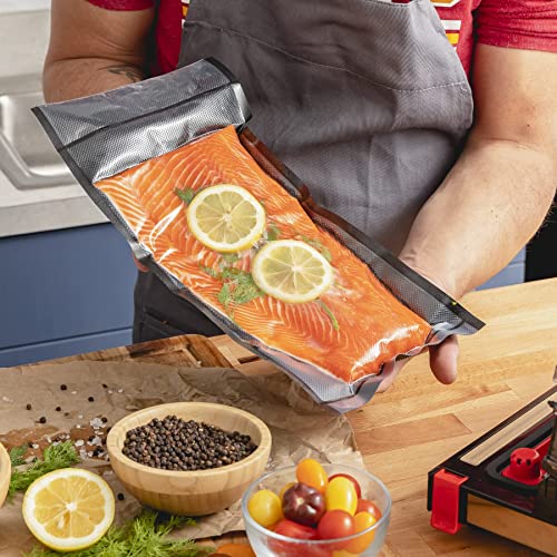 Avid Armor Vacuum Sealer Bags Rolls - 4 Pack 11"x 25' (2 Rolls) and 8"x 25' (1 Roll) & Bonus 8" x25' Black/Clear Roll Compatible with Foodsaver Food Sealer Machines BPA Free Sous Vide 100 Feet Total