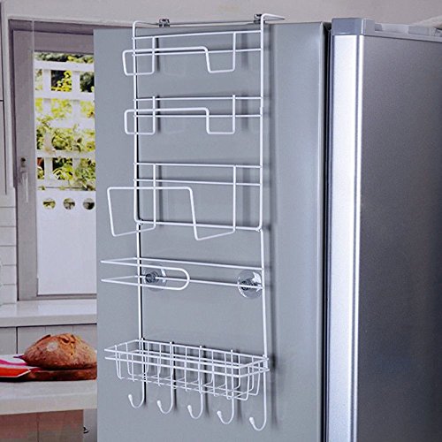 OKOKMALL US--Hot 6 Tier Kitchen Spice Rack Storage Shelf Over Fridge Cabinet Holder Organizer