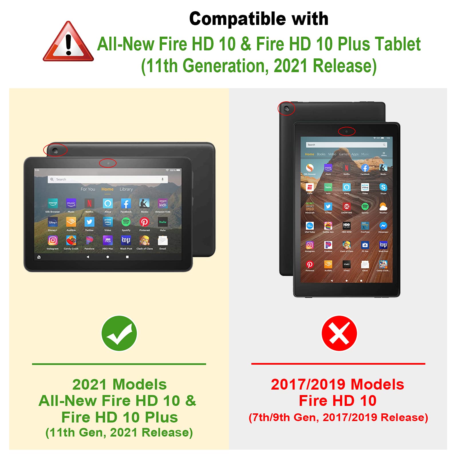 Fintie Folio Case for All-New Amazon Fire HD 10 and Fire HD 10 Plus Tablet (Only Compatible with 11th Generation 2021 Release) - Slim Fit Standing Cover with Auto Sleep/Wake, Shades of Blue