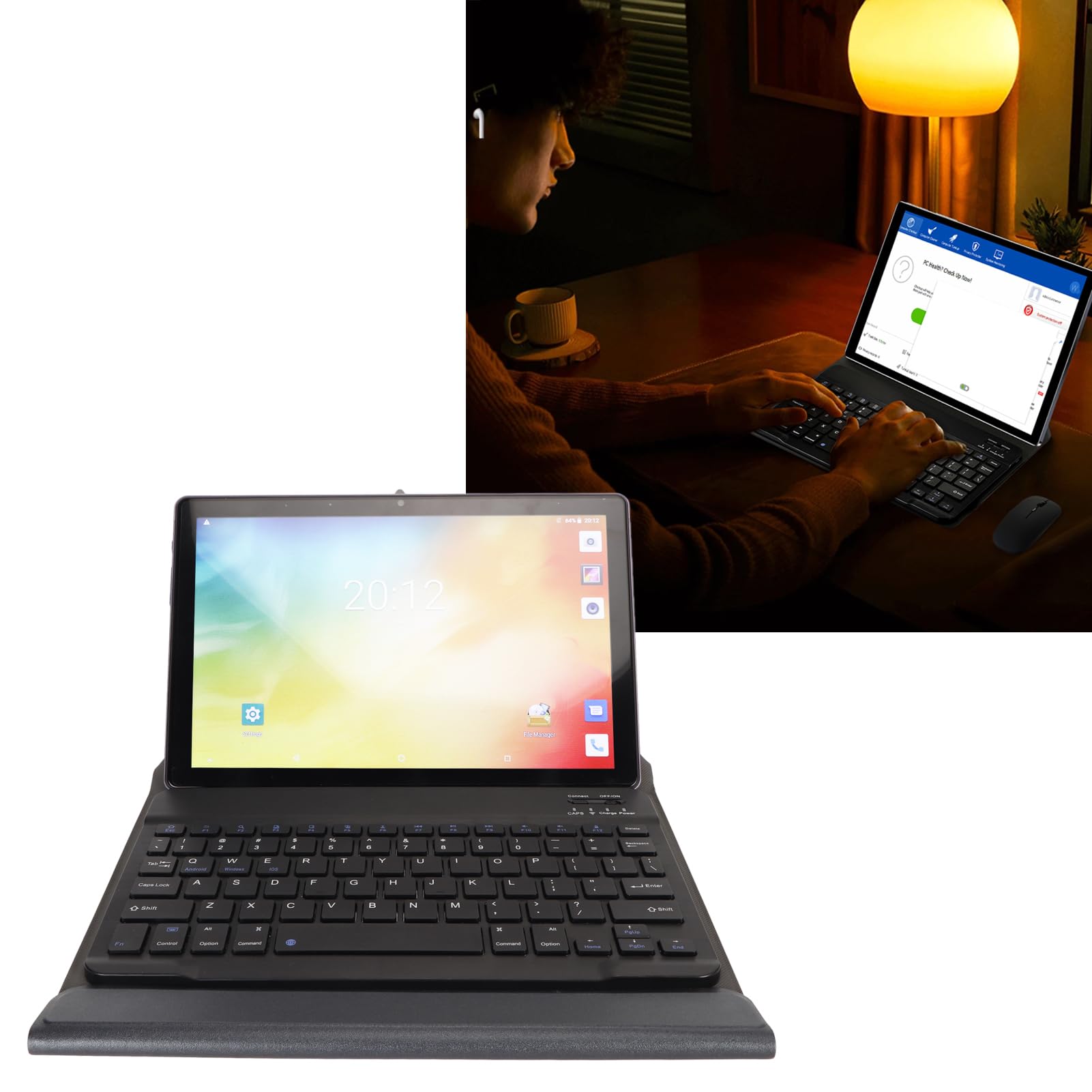 Airshi 10.1 Inch Tablet Set, Full HD 1920x1200 Keyboard Mouse Touch Screen Tablet US Plug 100β240V for Reading Gaming (#3)