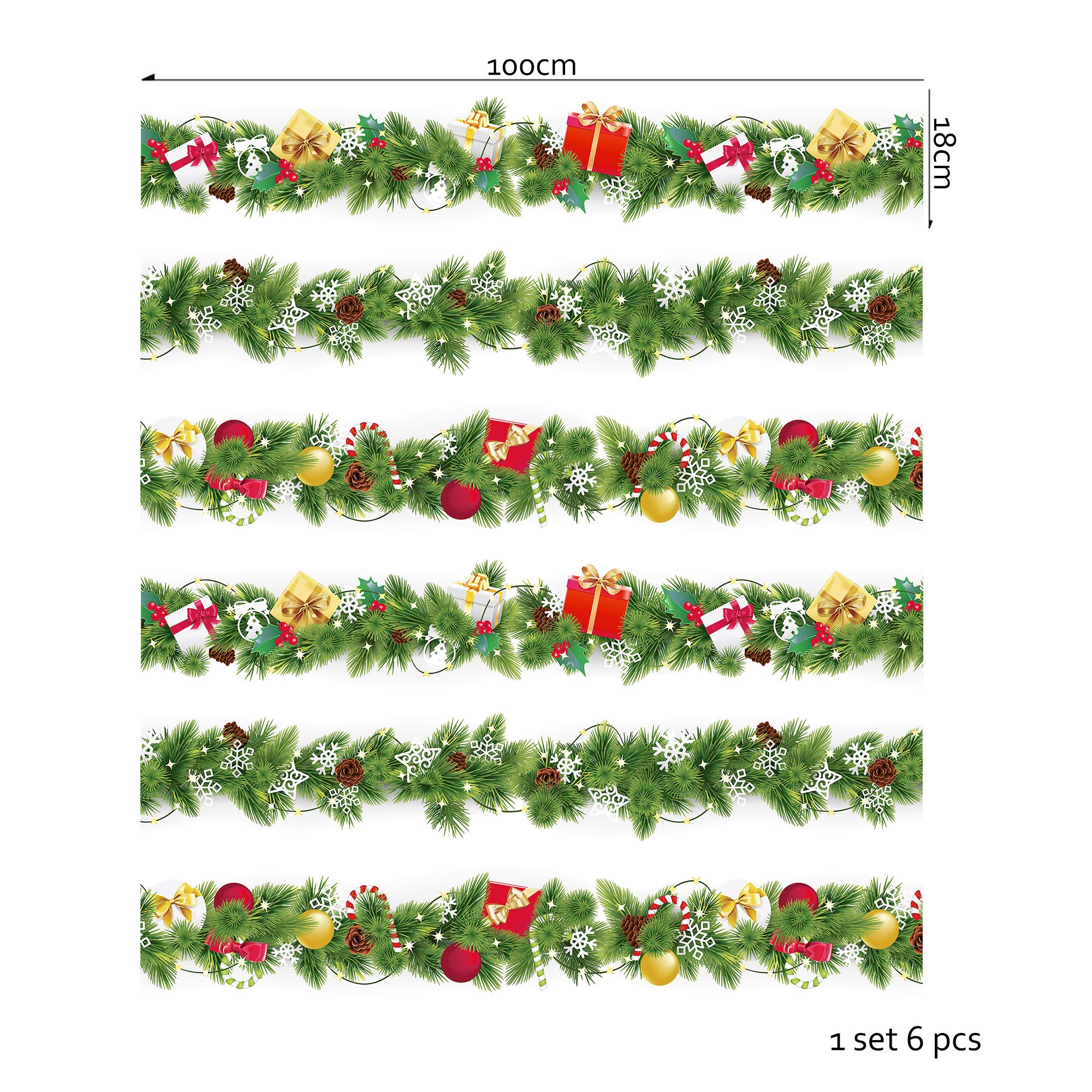 AMAZING WALL Christmas Printed Stairs Self Adhesive Decoration Wall Sticker 6pcs