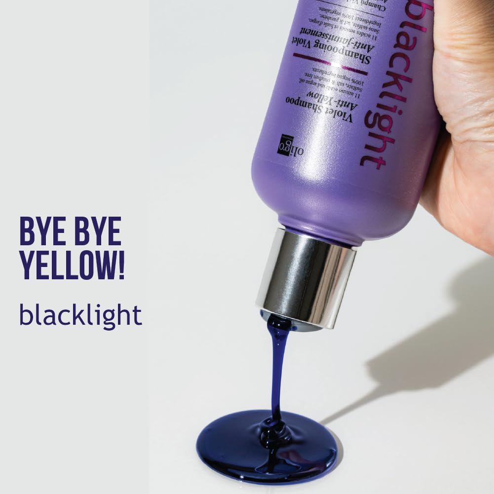 Oligo Professionnel - Blacklight Violet Shampoo - Sulfate-Free Purple Shampoo for blondes - Vegan - Eliminate Yellow Tones - Refresh Faded Highlights - Argan oil - Hydrating Formula - 8.5oz