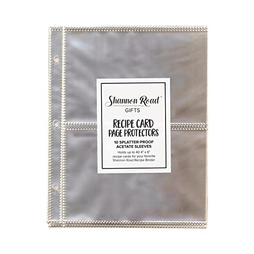 Brownlow Gifts Universal Recipe Card Refill Sheets, Clear 10-Count (Holds 40 Cards)