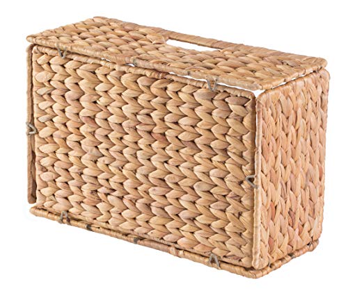 Vintiquewise Foldable Natural Water Hyacinth Storage Bin, Small