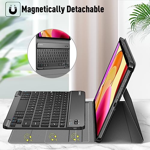 Fintie Keyboard Case for Amazon Fire Max 11 (13th Generation, 2023 Release), Slim Lightweight Cover with Detachable Bluetooth Keyboard, Black