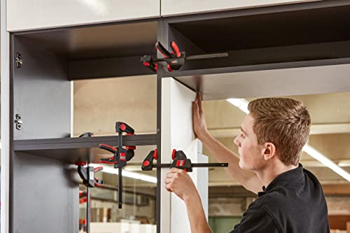 BESSEY EHK SERIES - 100 lb Clamping Force - 12 in - EHKM12 Trigger Clamp Set - 2.375 in. Throat Depth - Wood Clamps, Tools, & Equipment for Woodworking, Carpentry, Home Improvement, DIY