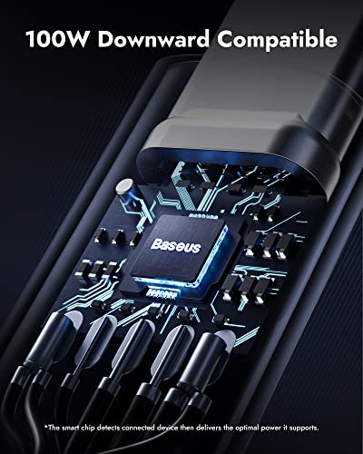 Baseus USB C Charger Cable, 100W PD 5A QC 5.0 Type C Fast Charging USB C to USB C Cable, Nylon Braided USB C Cable for iPhone 15/Pro/Plus/Pro Max, MacBook Pro, iPad Pro 12.9/Air/Mini, Samsung S23/S22