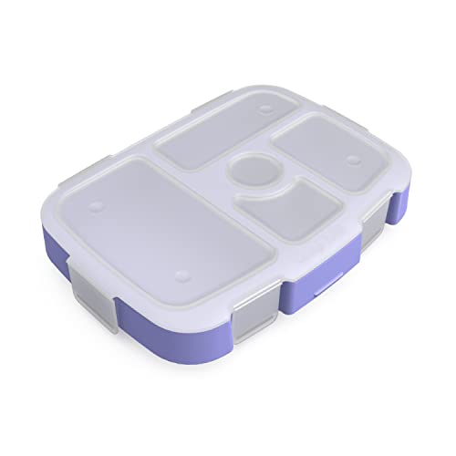 Bentgo® Kids Prints Tray with Transparent Cover - Reusable, BPA-Free, 5-Compartment Meal Prep Container with Built-In Portion Control for Healthy Meals At Home & On the Go (Carousel Unicorns)