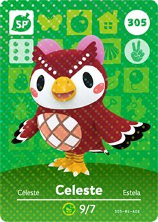 Celeste - Nintendo Animal Crossing Happy Home Designer Amiibo Card - 305