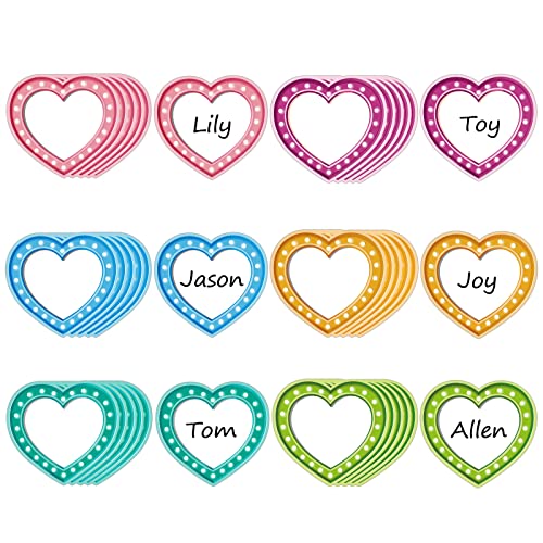 FaCraft 36PCS Colorful Heart Cutouts 5.7"x5.5" Heart Cutouts for Bulletin Board Decorations Hearts Cut Outs Classroom Decor Light Bulb Heart Accents for Classroom or Homeschool Wall Door Decorations