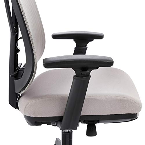 Amazon Basics Ergonomic High-Back Reclining Mesh Office Chair - Fabric Seat with Adjustable Lumbar Support, Gray