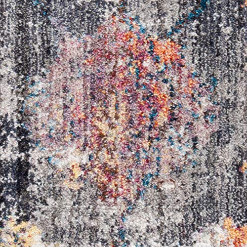 SAFAVIEH Bristol Collection 7' Square Grey/Multi BTL445H Boho Chic Distressed Area Rug