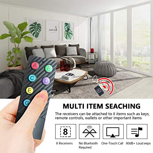 Unusual Holiday Present - Key Finder with Extra Backup RF Transmitter and Lanyards, Simjar Wireless RF Item Locator Tracker Support Remote Control with Louder Beep - Pet Wallet Phone Glasses Tracker