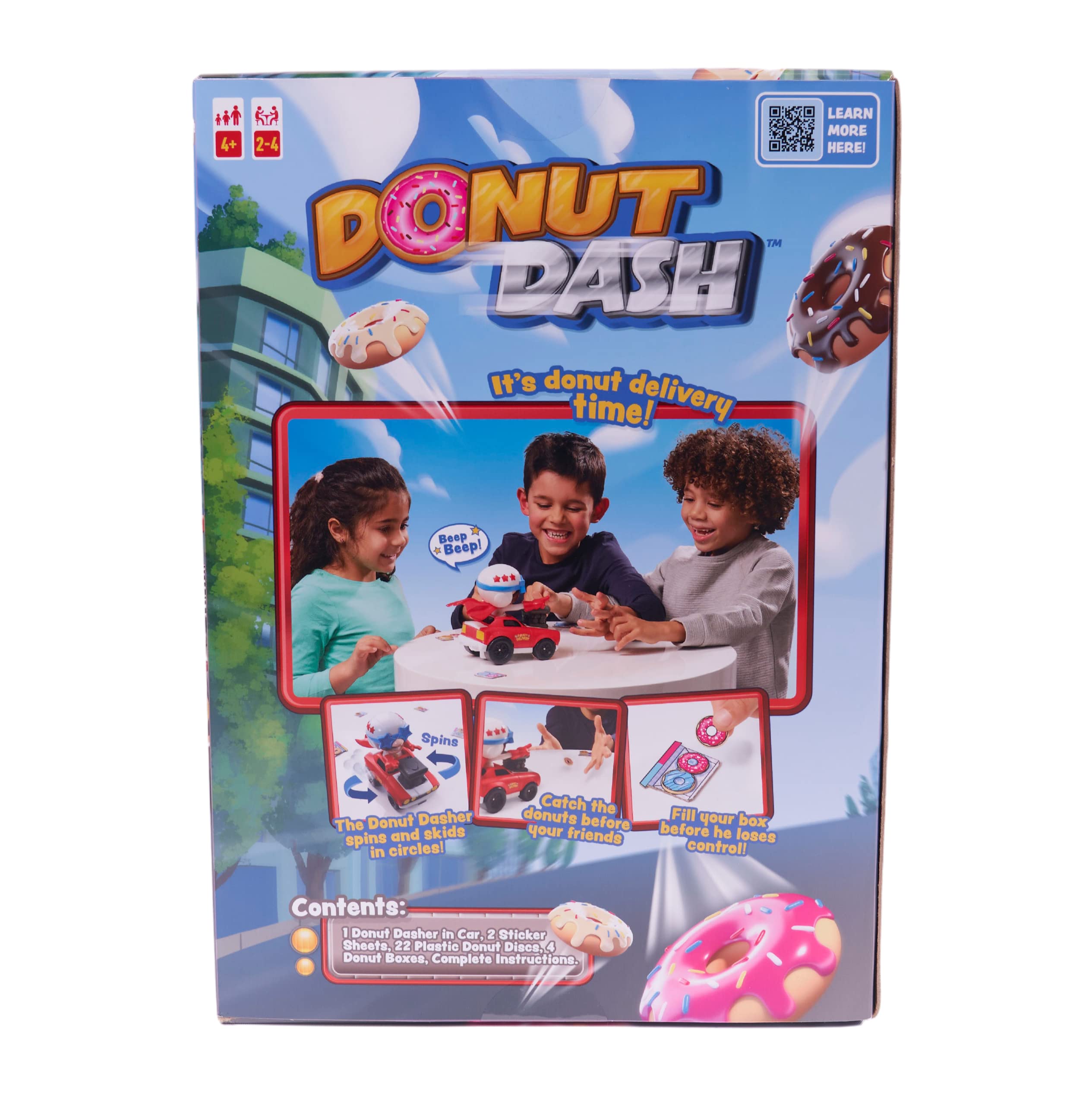 Goliath Donut Dash Game - Race to Pick Up Matching Donuts, Racecar Does Real Donuts On Table Or Hard Floor - Ages 4 and Up, 2-4 Players
