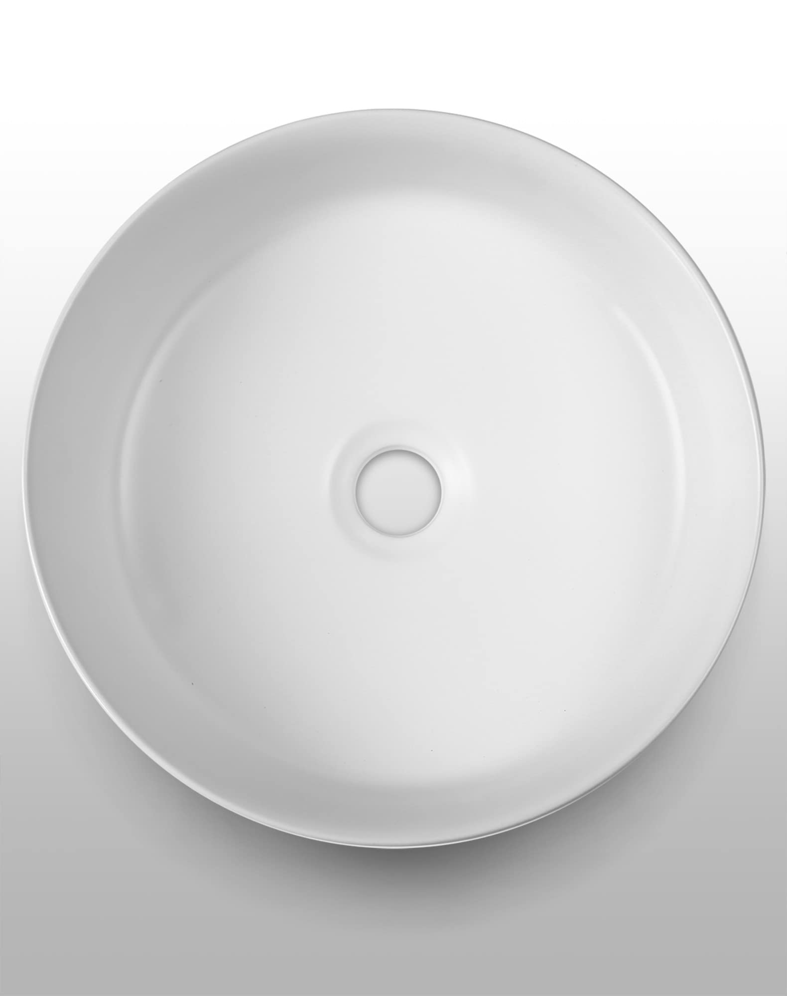Bathroom Vessel Sink - SENTANI 14.4" Round Modern Above Counter Bathroom Sink - Porcelain Ceramic Vessel Vanity Sink Art Bowl Basin - Matte White