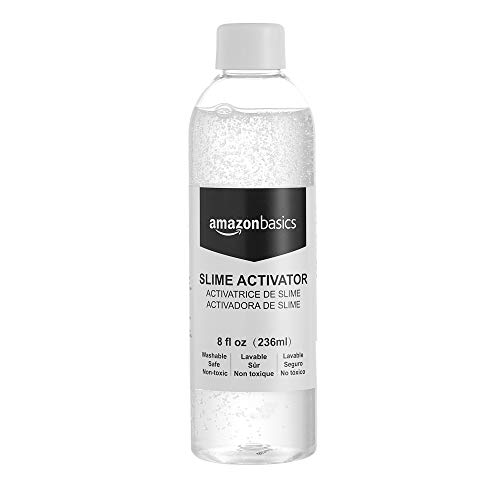 Amazon Basics Glue Slime Activator Solution, Great for Making Slime, 2-Pack. 8-oz, Transparent