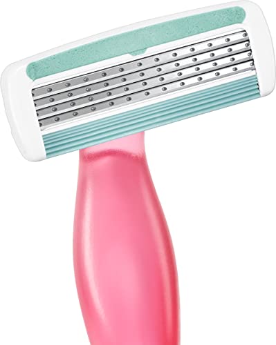 BIC Soleil Simply Smooth Women's Disposable Razors, 3 Blades With Moisture Strip For a Silky Smooth Shave, 8 Piece Razor Set