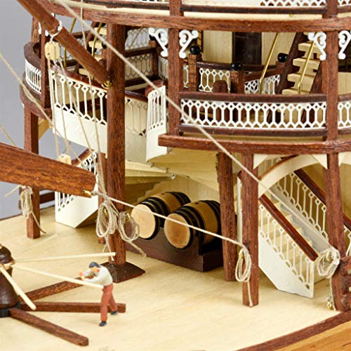 Artesanía Latina - Wooden Model Ship Kit - Paddle Steamer King of The Mississippi - Model 20515, Scale 1:80 - Scale Models for Assembling - Intermediate Level