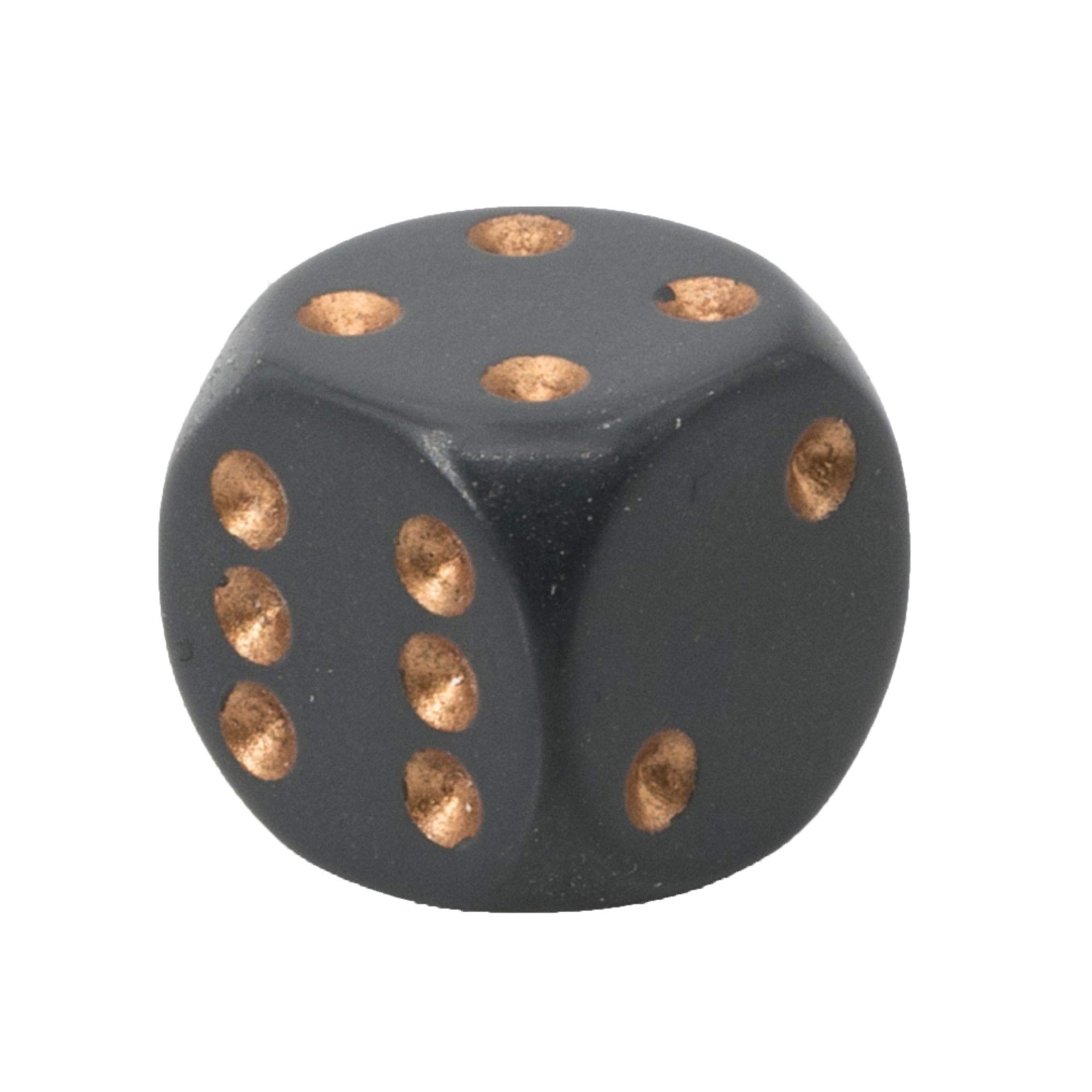 Chessex Manufacturing 16mm Opaque Dark Grey and Copper Plastic Polyhedral Dice Set-Dungeons and Dragons Dice Includes 12 Dice – D6 (CHX25620)