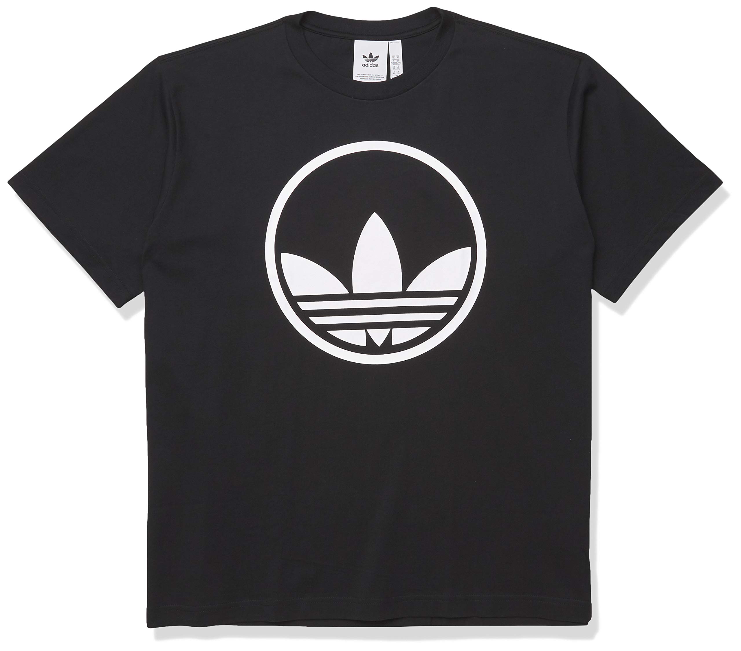 adidas Originals mens Circle Trefoil Shorts Sleeve Tee Black Medium