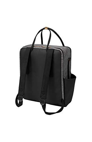 Petunia Pickle Bottom InterMix Backpack | Diaper Bag Backpack| Baby Bottle Bag for Parents | Stylish Baby Bag Organizer| Sophisticated and Spacious Backpack for On the Go Moms | Graphite/Black