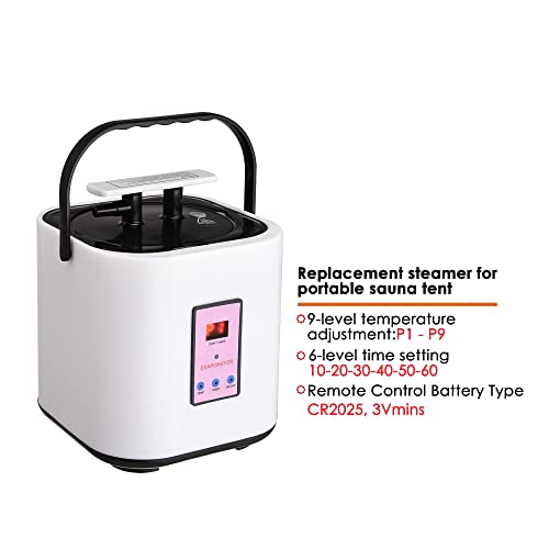 AW 2L Sauna Steamer Machine Stainless Steel Pot Steam Generator for Portable Sauna Tent with Remote Home Spa 110V
