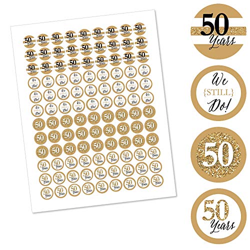 Big Dot of Happiness We Still Do - 50th Wedding Anniversary - Party Round Candy Sticker Favors - Labels Fit Chocolate Candy (1 Sheet of 108)