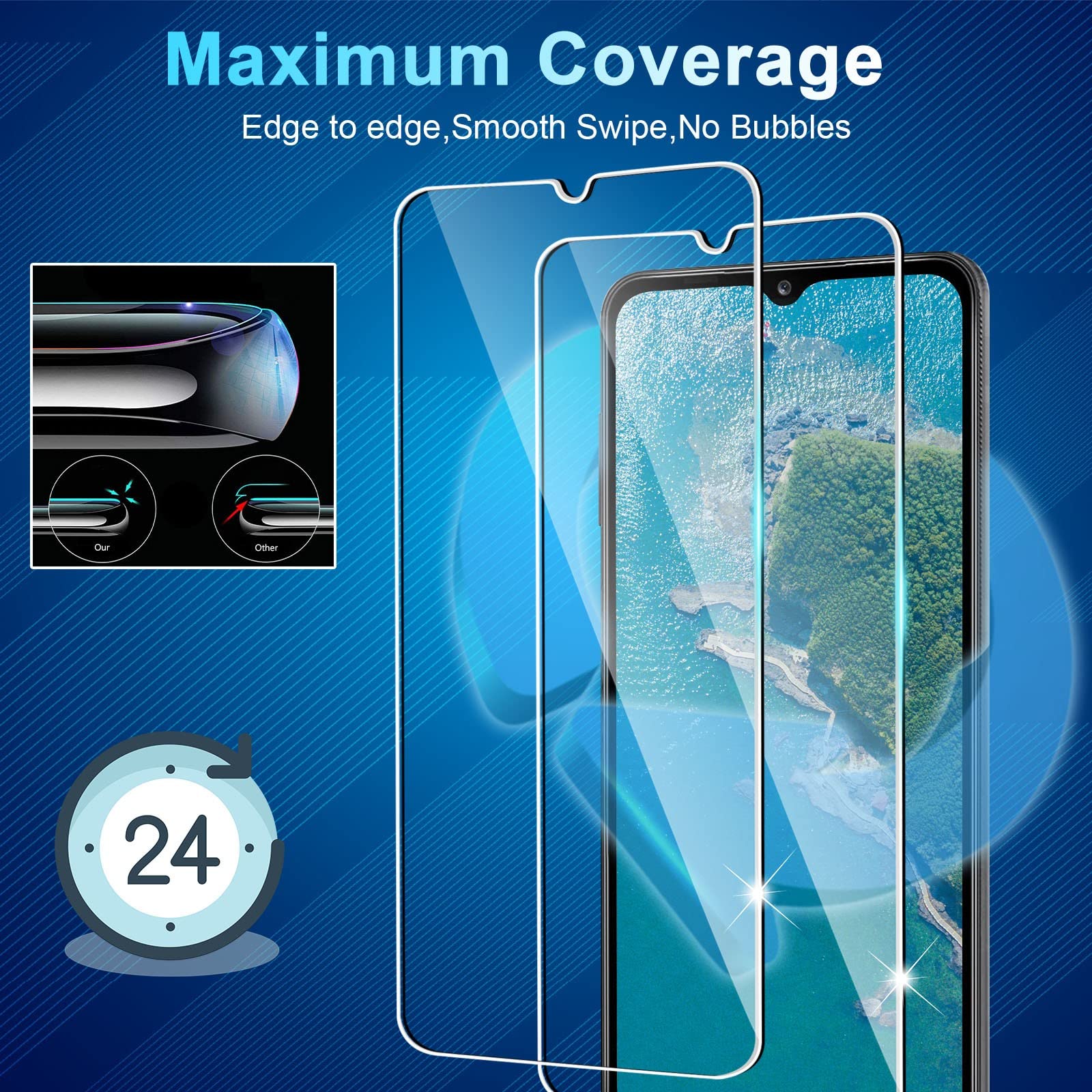 CWQZGUF Galaxy A12 Screen Protector 【2+2 Pack】 Camera Lens Protector, Fingerprint Unlock Support, HD Tempered Glass, Touch Sensitive, Anti Scratch, for Samsung A12 5G Glass Screen Protector