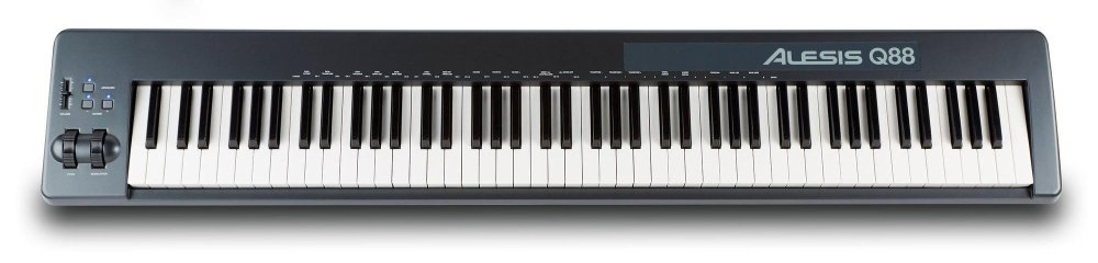 Alesis Q88 | USB MIDI Keyboard with 88 Velocity Sensitive Keys, MIDI-Output Jack, Pitch & Modulation Wheels and Production Software Included
