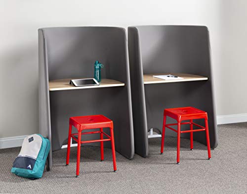 Safco Products Roam Touchdown Personal Workstation, Laminate Desktop, Lightweight yet Durable Steel Frame, Fabric Privacy Shroud, Dark Gray