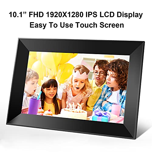Feelcare 10.1 Inch WiFi Digital Picture Frame, Send Photos or Videos Instantly from Anywhere Via APP, Touch Screen, 1920X1200 Full HD IPS Display, 5GHZ WiFi, Built-in 16GB Storage